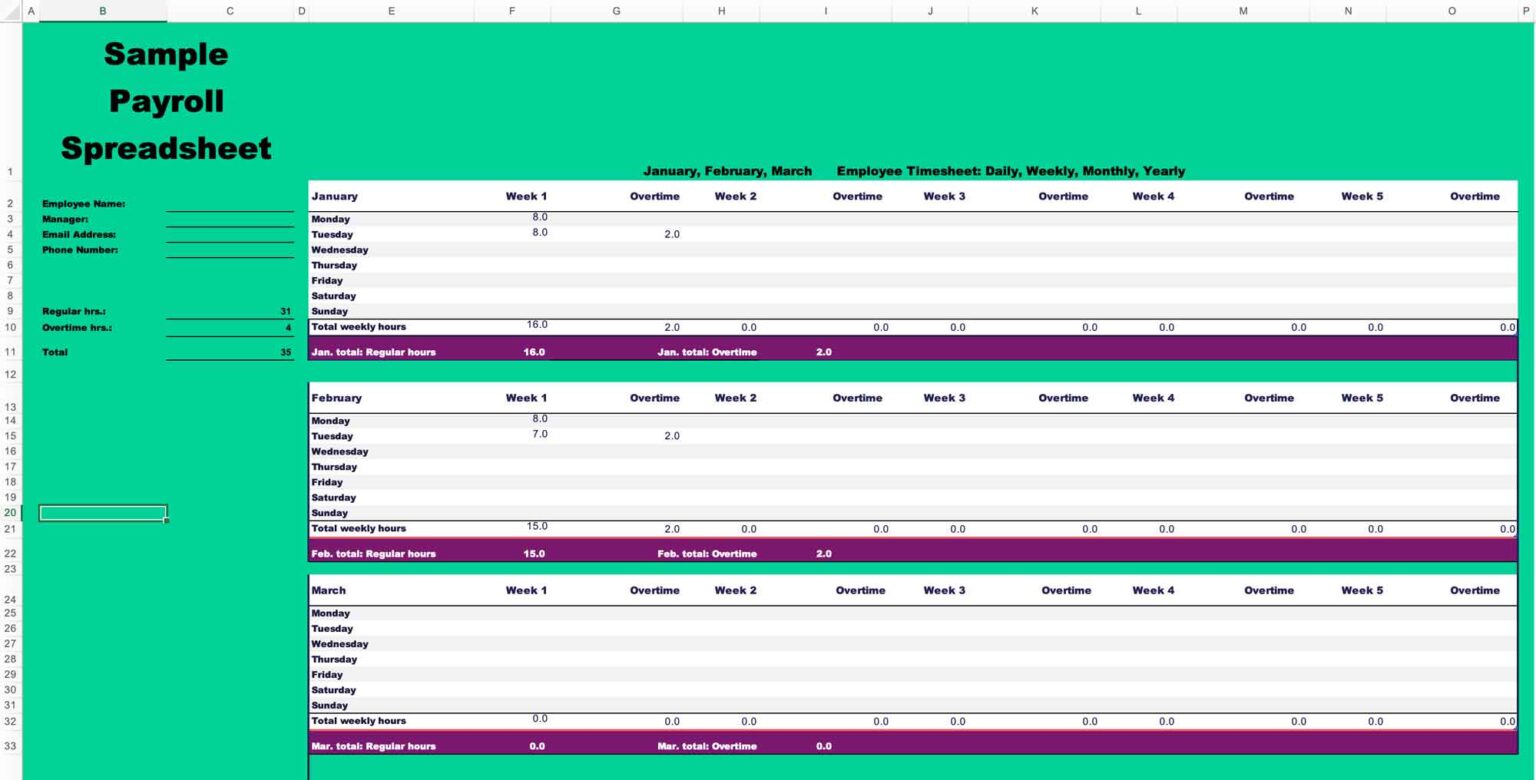 UK Payroll Spreadsheet Templates | Free Excel & Google Sheets Downloads